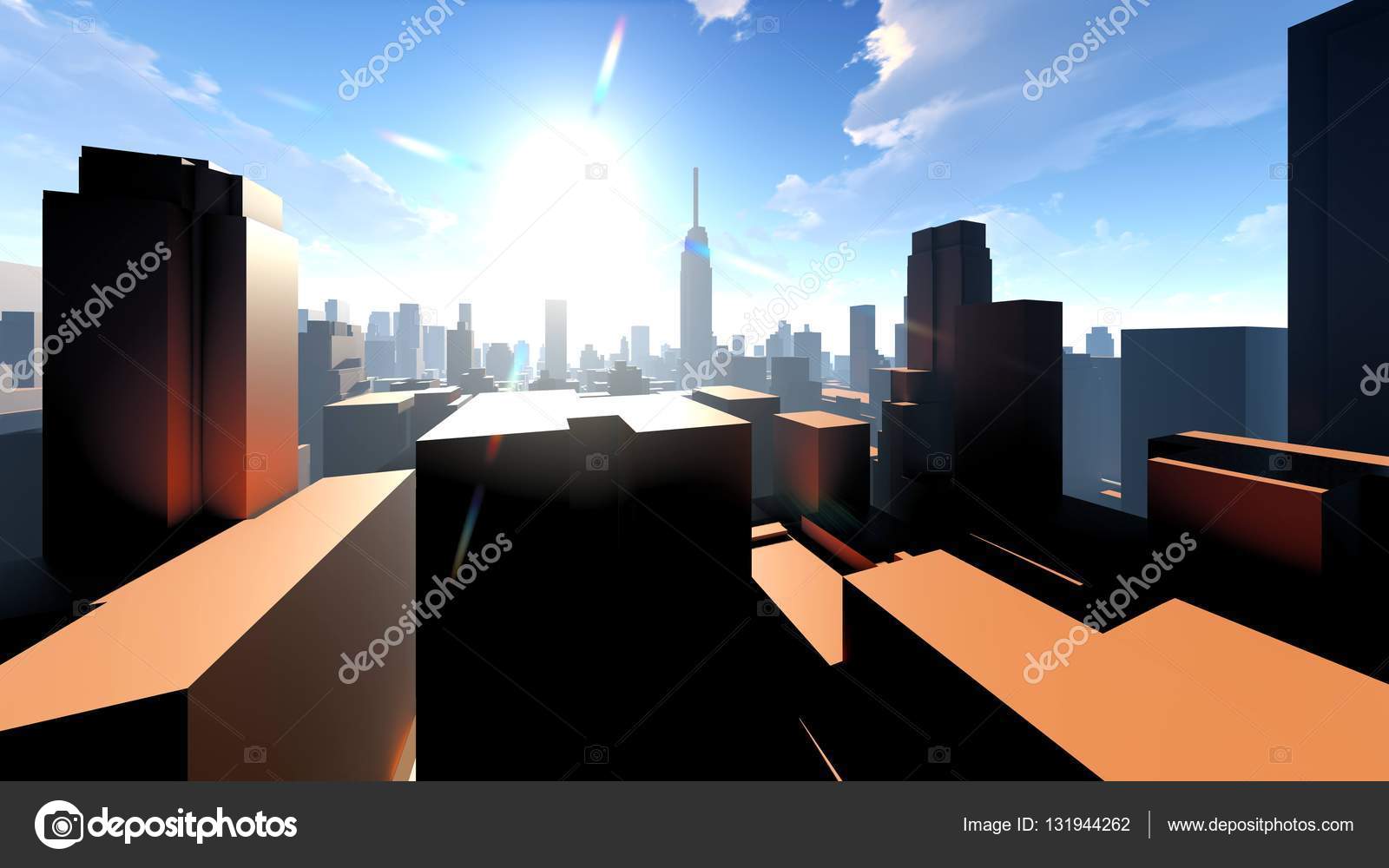 Generic cityscape architecture 3d rendering — Stock Photo ...