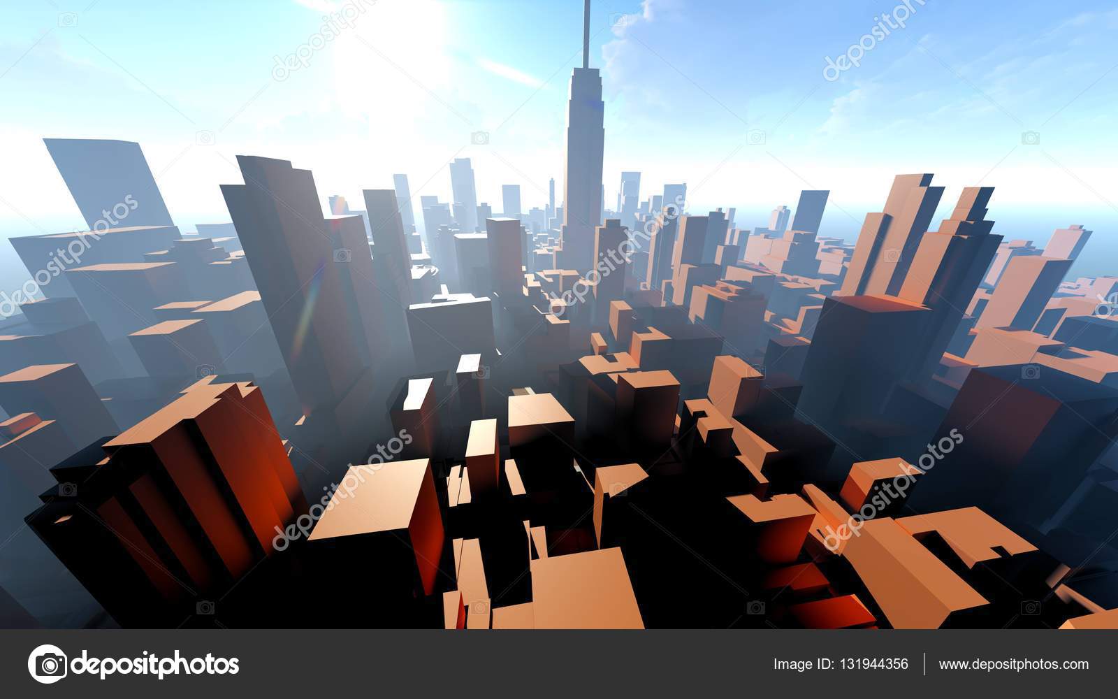 Generic cityscape architecture 3d rendering — Stock Photo ...