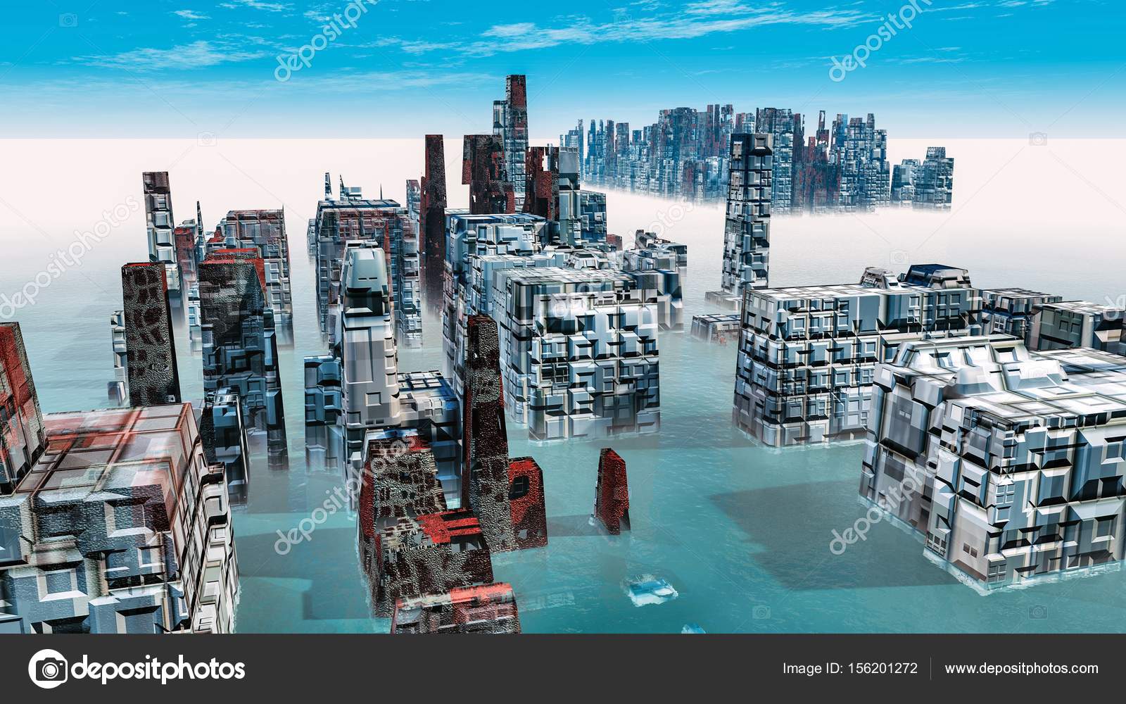Alien City - fantasy urban structures 3d render Stock Photo by ...