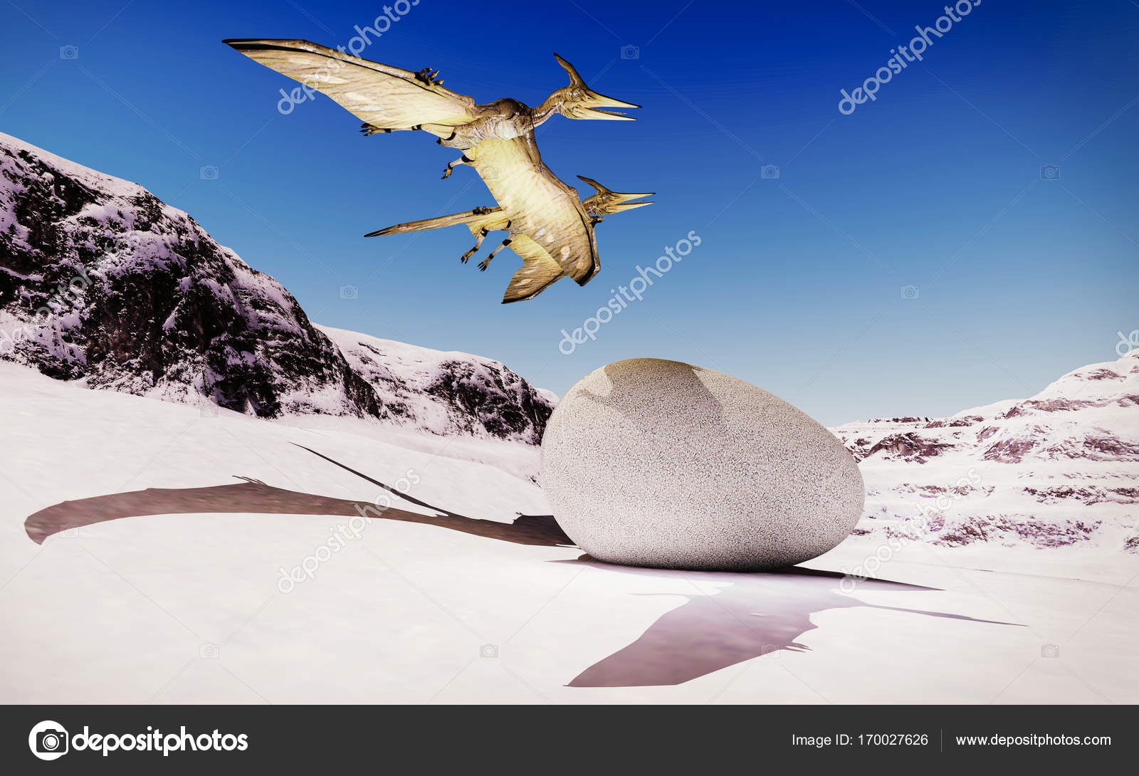 Egg and pterodactyl 3d rendering Stock Photo by ©DarioStudios 170027626