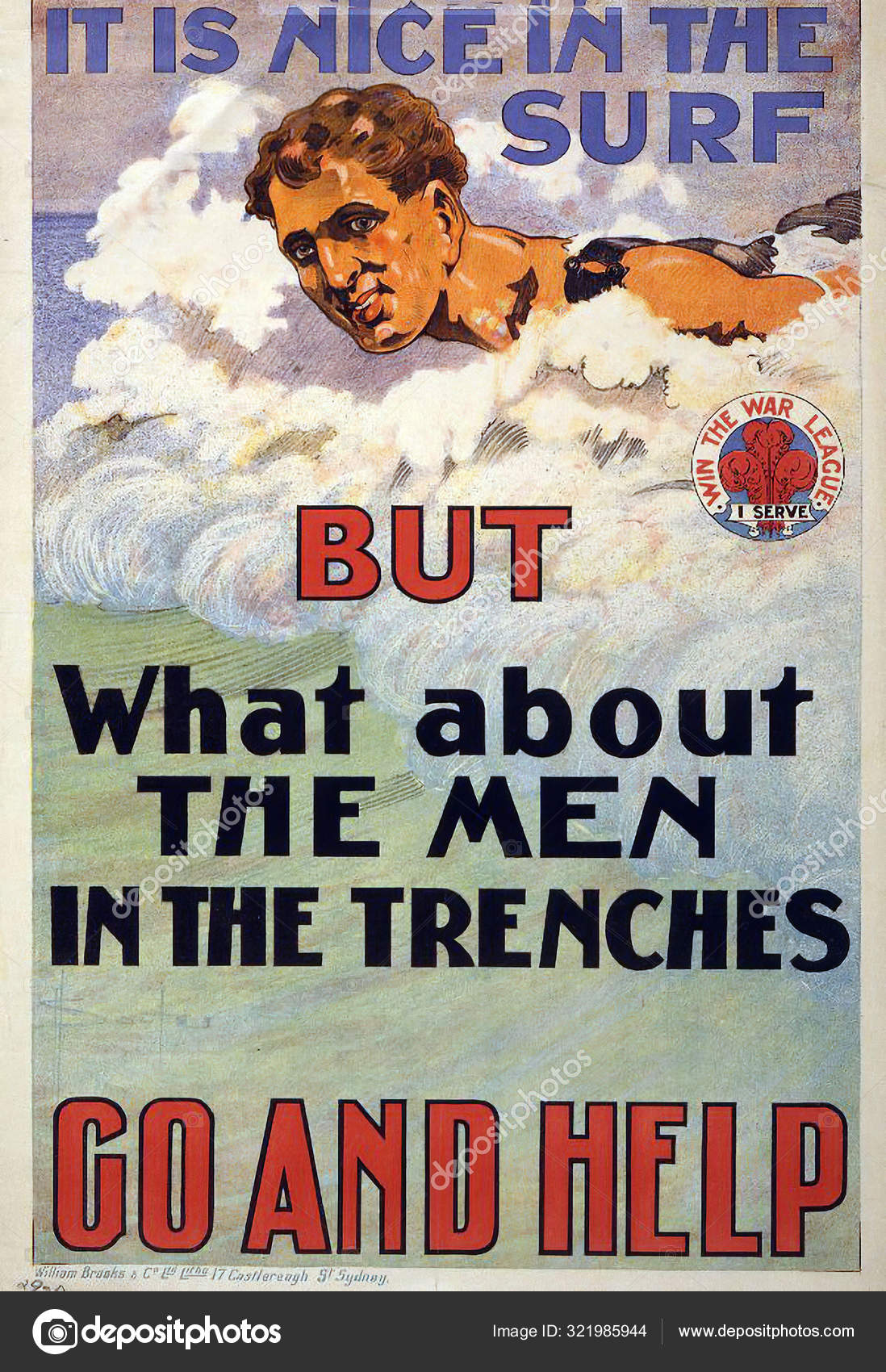 Patriotic wartime poster in big resolution - propaganda — Stock ...