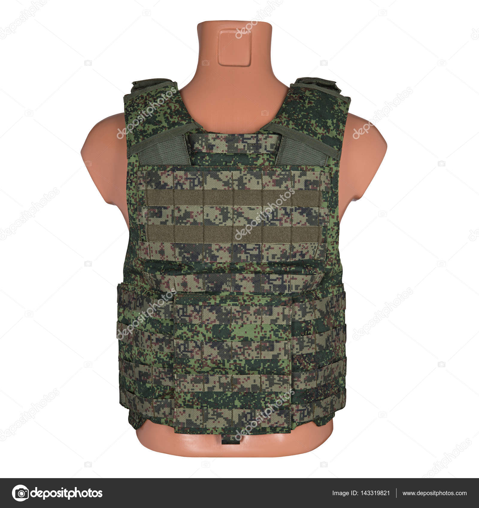 Camouflage, military body armor, mannequin — Stock Photo © Ra33 #143319821