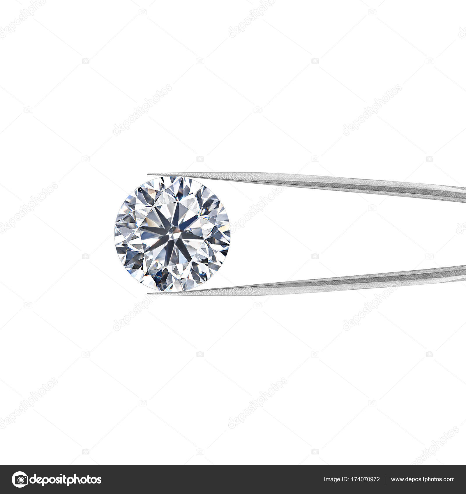 Diamond in tweezers on a white background Stock Photo by ©Ra33 174070972