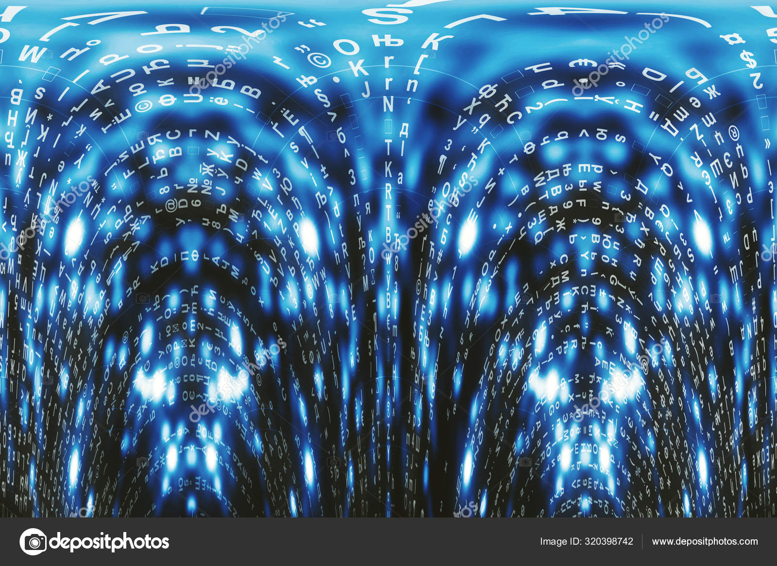 Fondo Digital Matriz Azul Concepto Abstracto Del Ciberespacio — Foto de ...