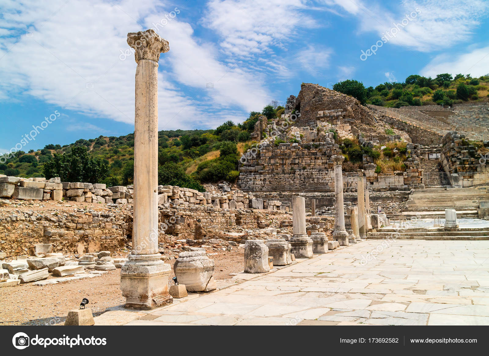 Historic archaeological site of Ephesus in Turkey. — Stock Photo ...