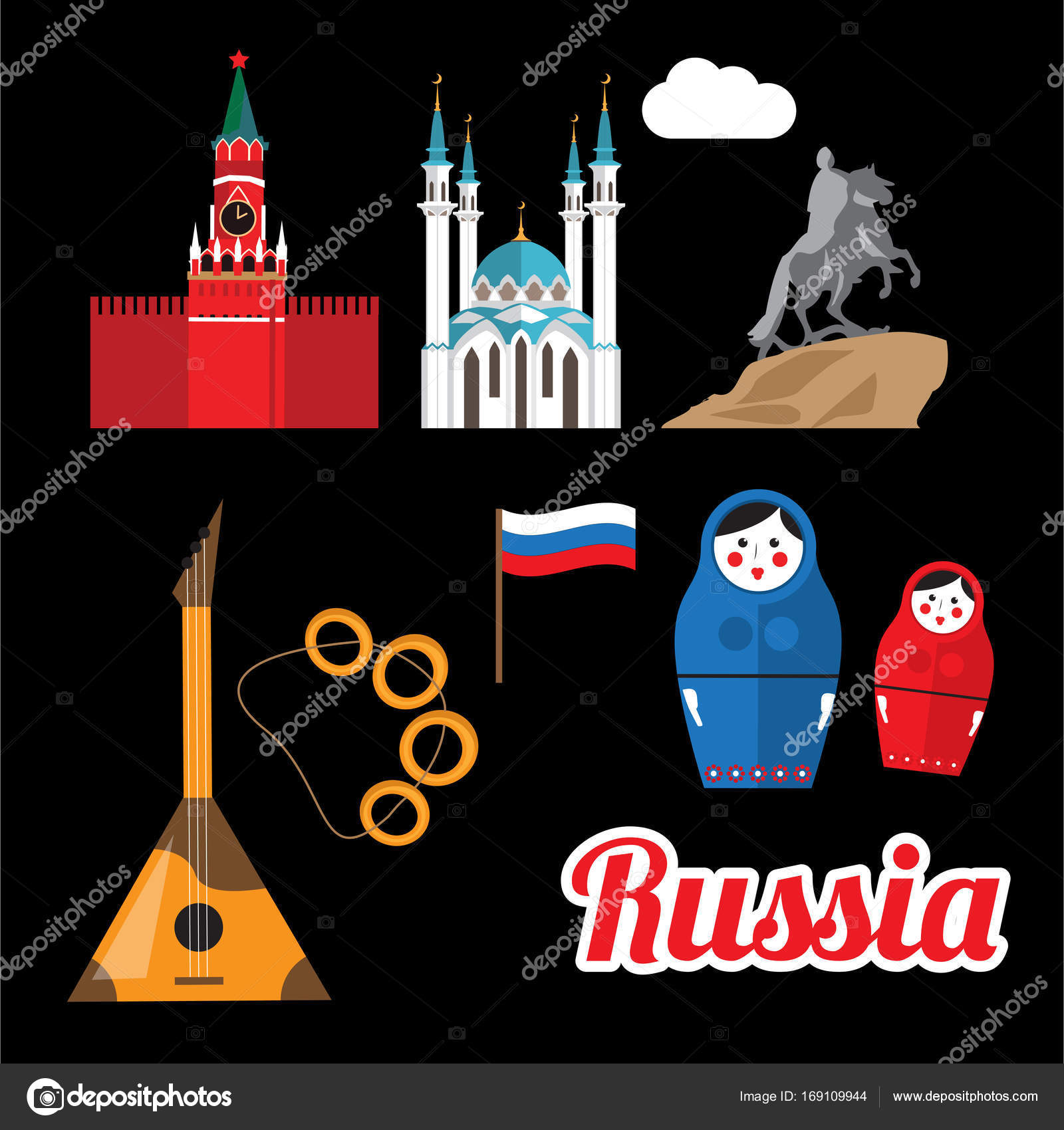 Set of Greatest Russian symbols. Stock Vector Image by ©kuznuha #169109944