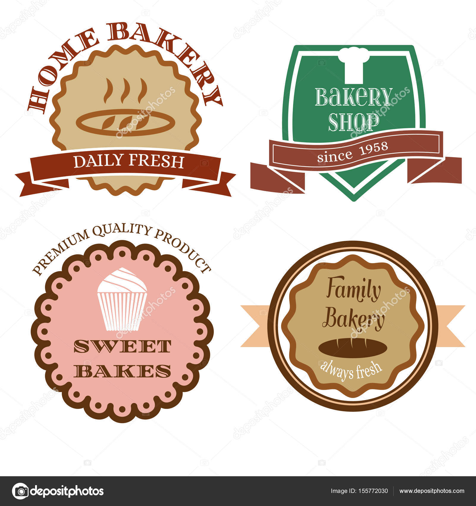 Set dari logo vektor, lencana dan label untuk toko roti . Vektor Stok ...