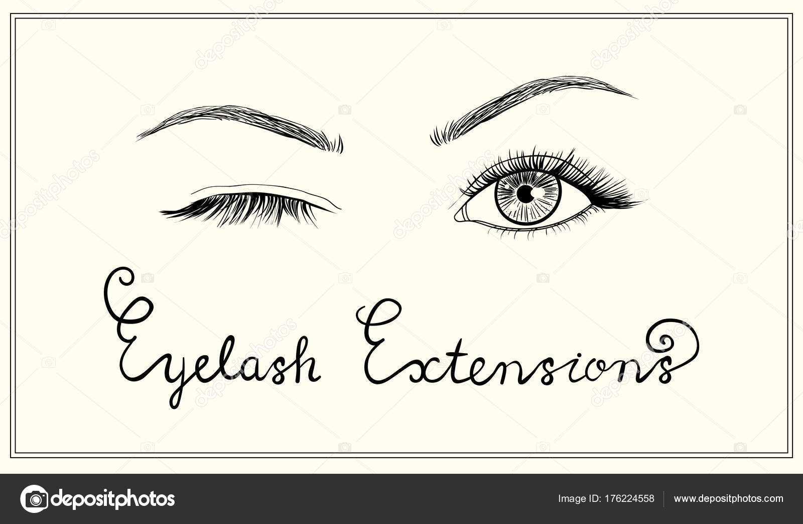 Hand Drawn Vector Winked Eyes With Long Lashes Stock Vector Image By ©zolushka88 176224558