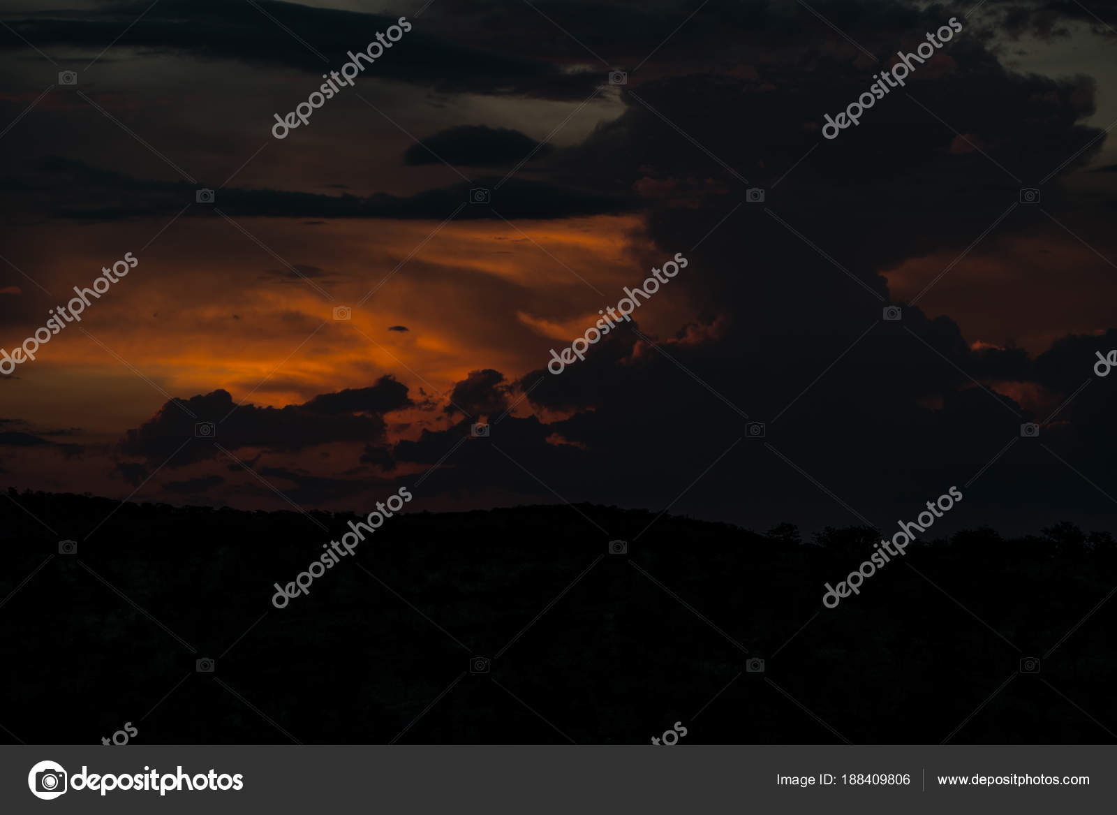 Extremely black sky with sunset. Typical African sky. Namibia. Africa ...