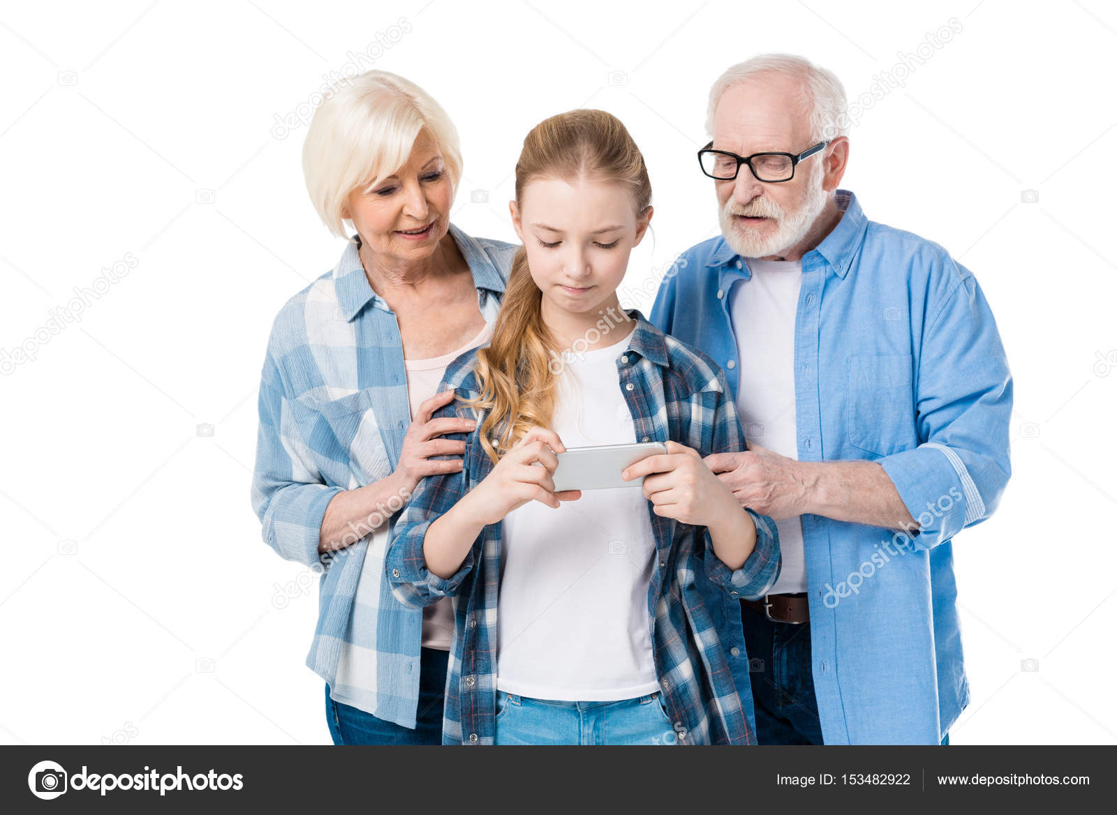 Family using smartphone — Stock Photo © NatashaFedorova #153482922