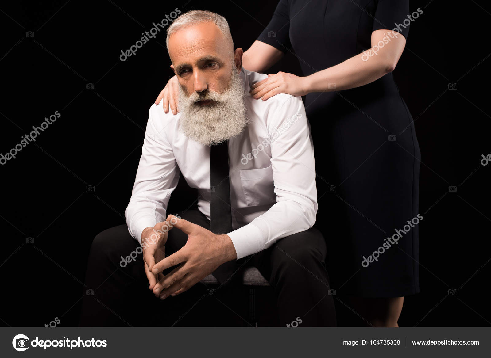 Sad Man Sitting In Chair