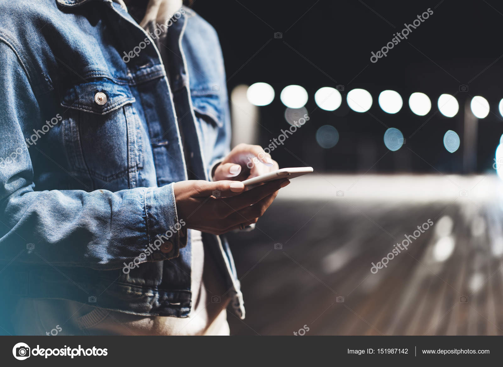 Girl pointing finger on screen smartphone Stock Photo by ©Savenkomasha ...