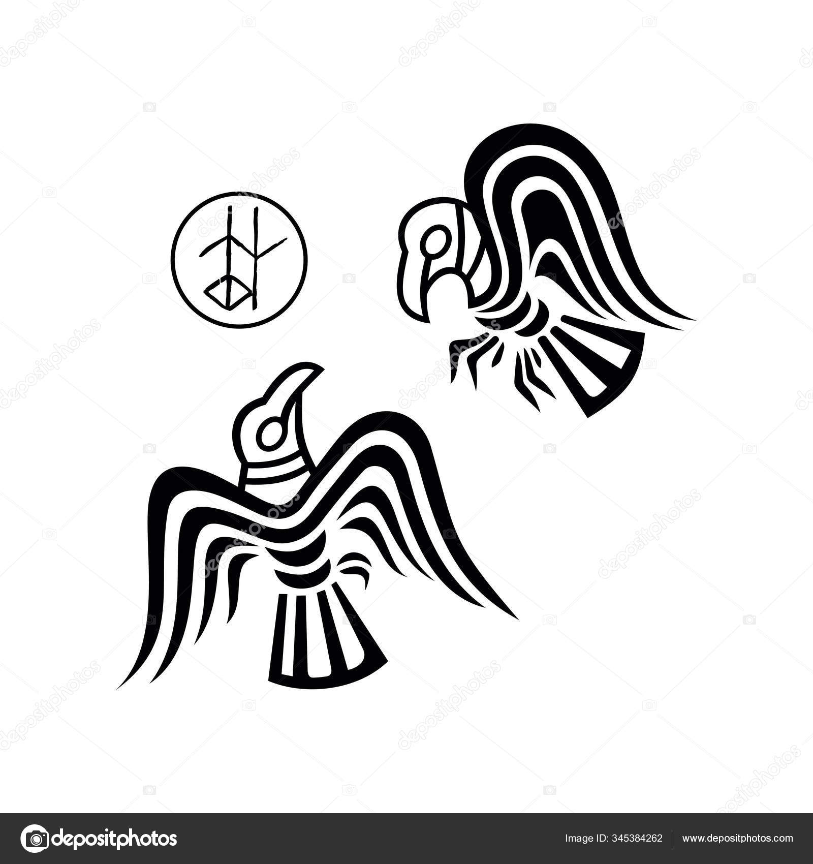 Huginn And Muninn, Odins Ravens Stock Vector By ©misima