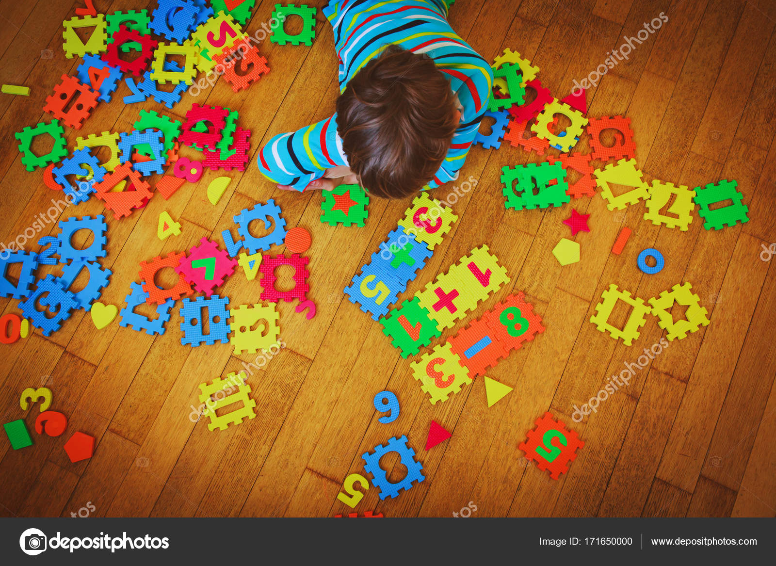 Little boy learning numbers, education concept Stock Photo by ...