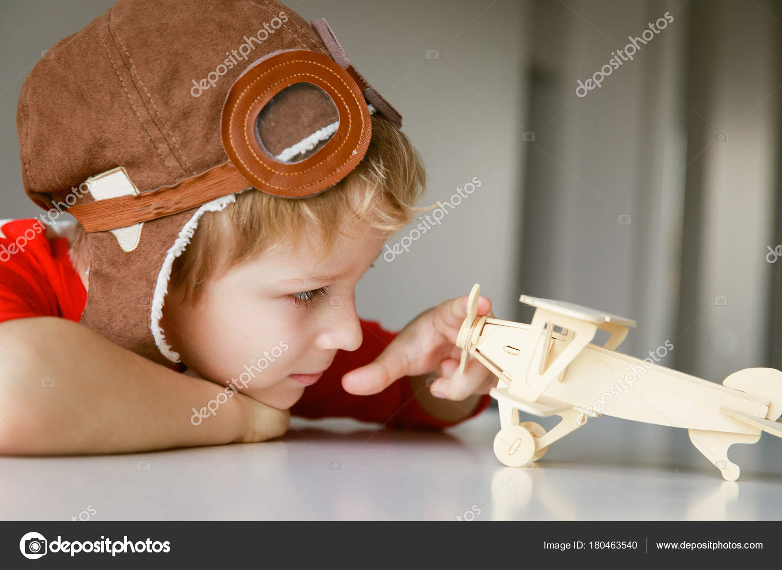 Little boy making toy plane, play pilot Stock Photo by ©Nadezhda1906 ...