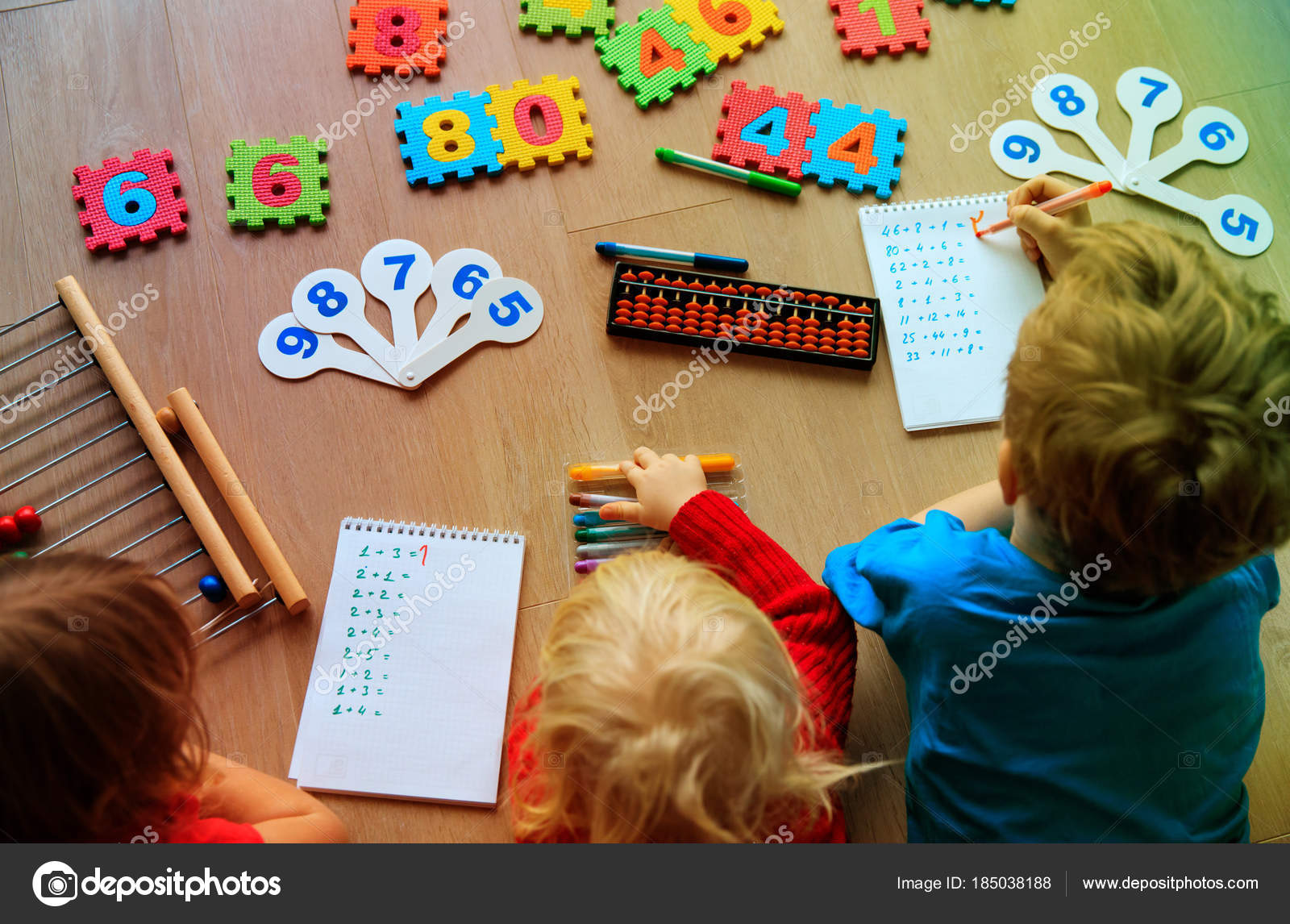 Kids learning numbers, abacus calculation Stock Photo by ©Nadezhda1906 ...