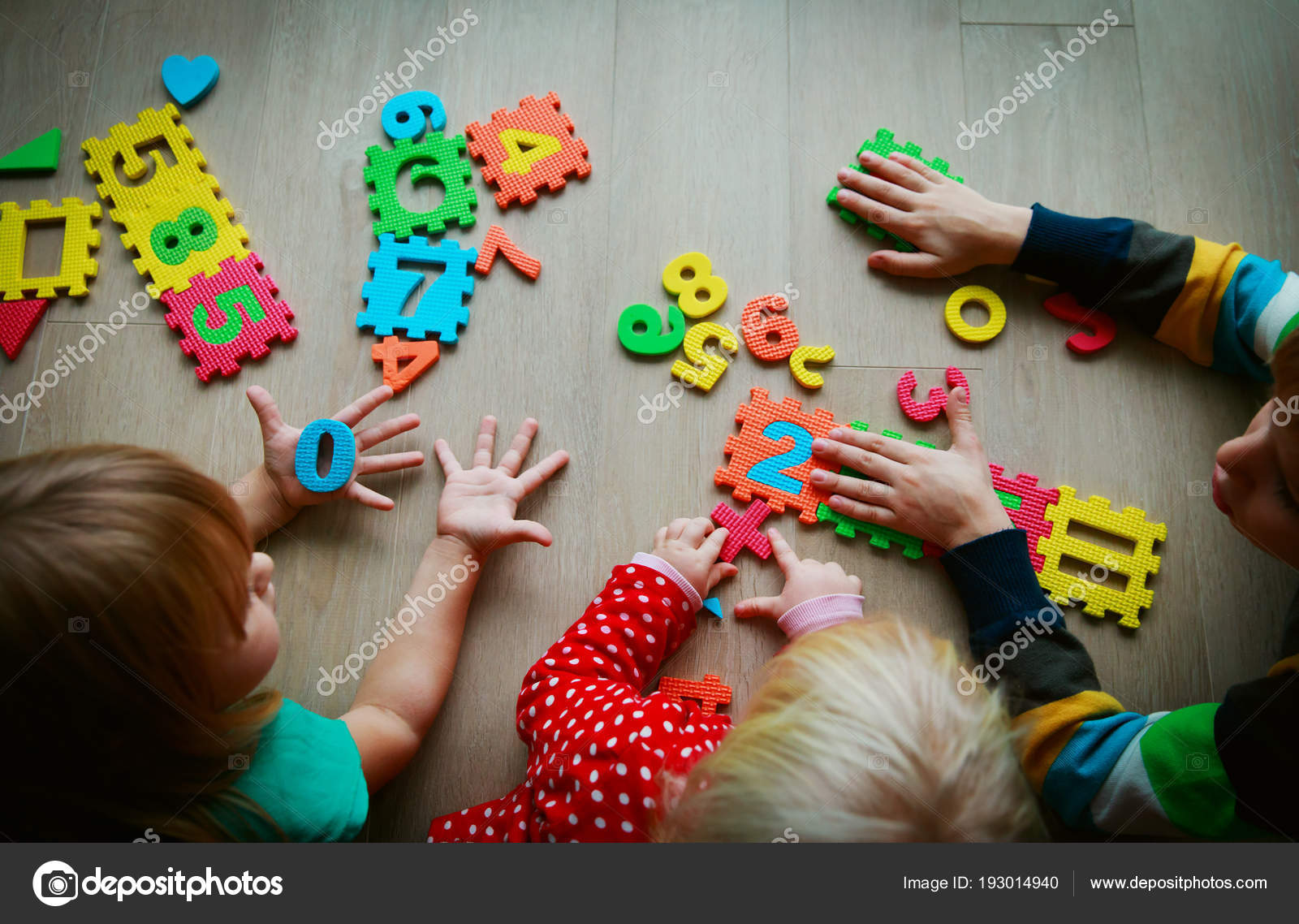Kids learning numbers, counting by fingers, math Stock Photo by ...