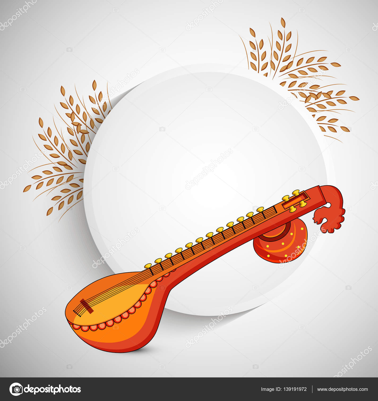 Illustration of elements for Vasant Panchami Stock Vector Image by ...
