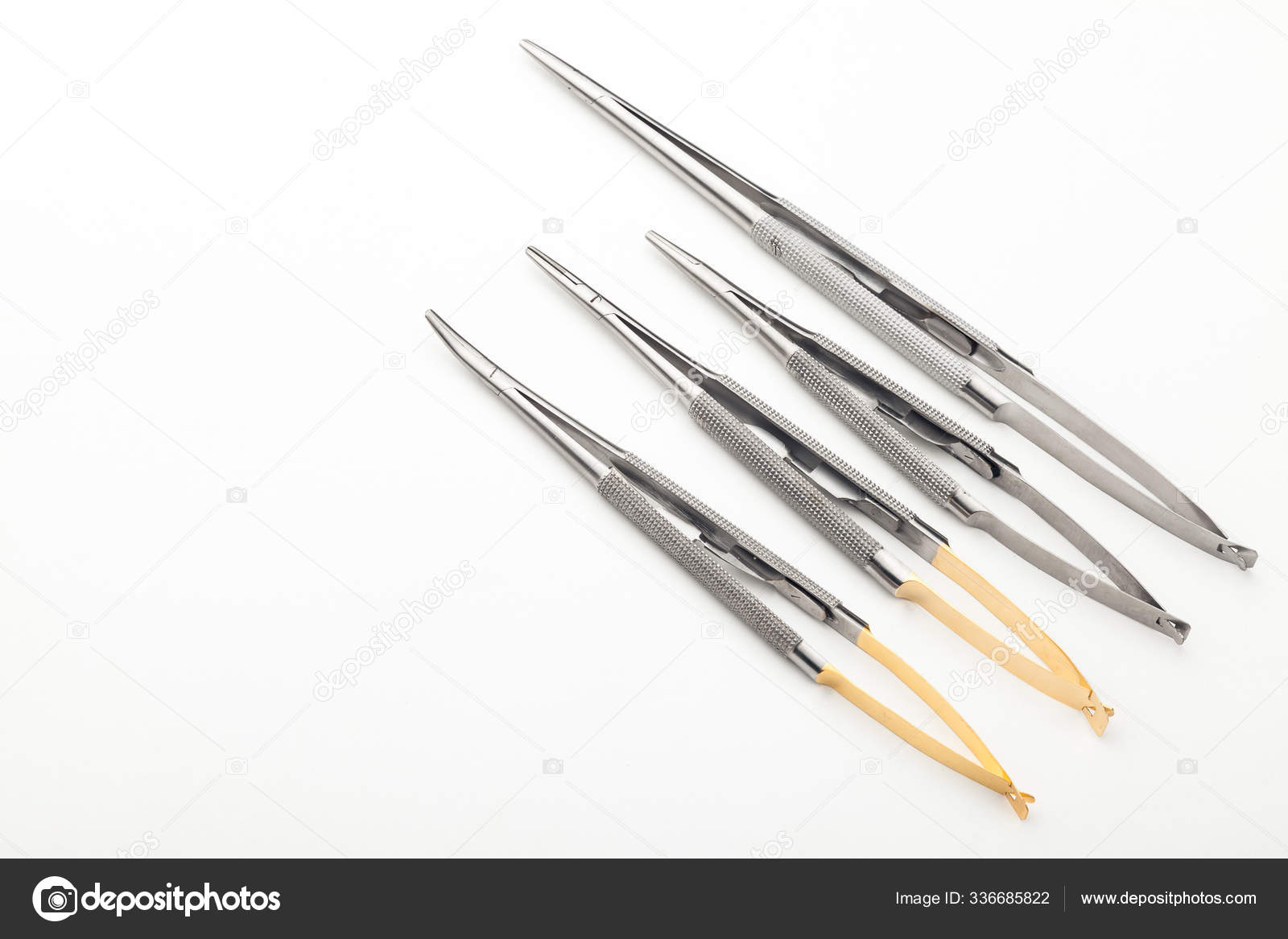 Steel Surgical Tools Laboratory Equipment Isolated White Background ...