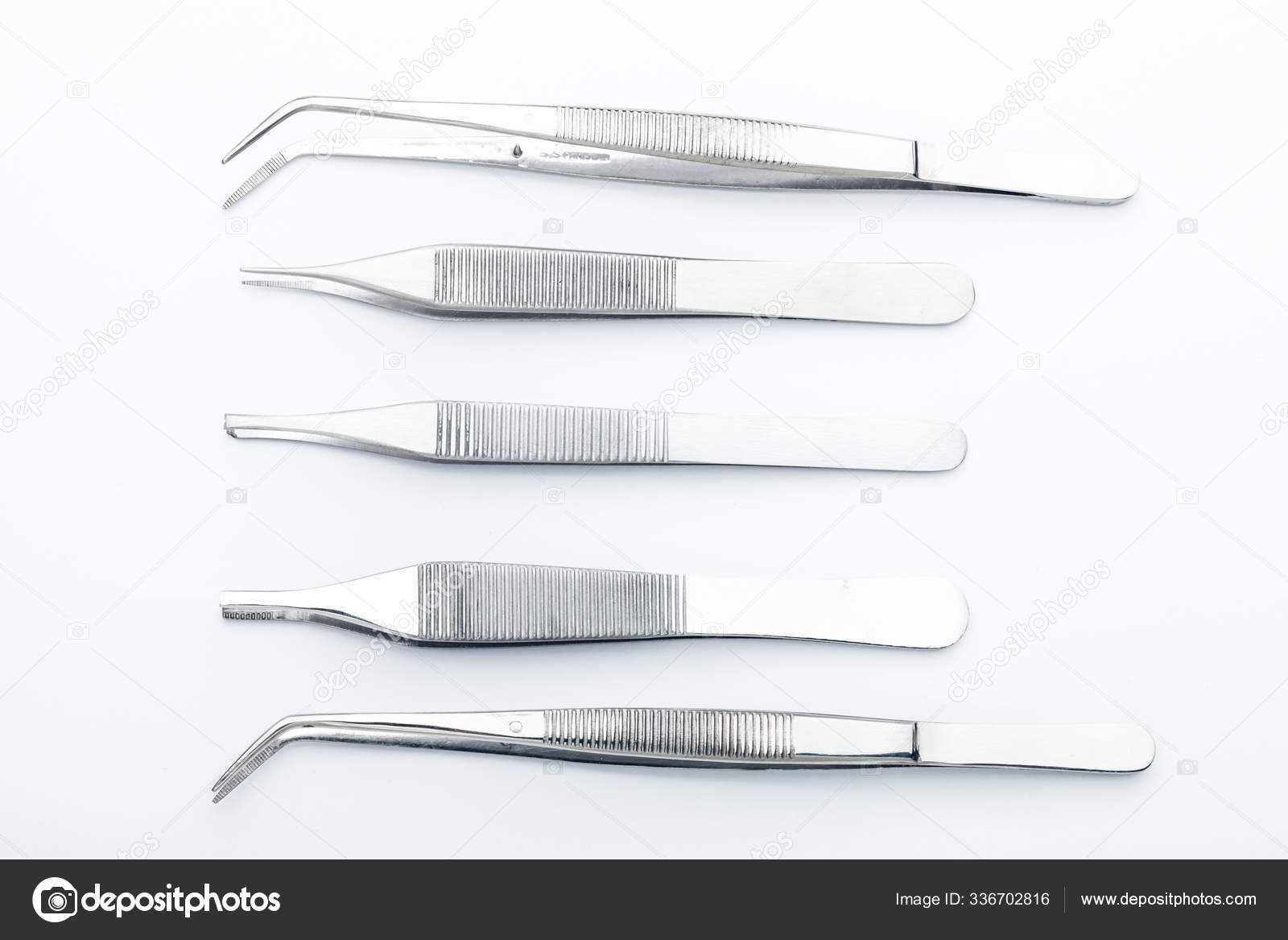 Steel Surgical Tools Laboratory Equipment Isolated White Background ...