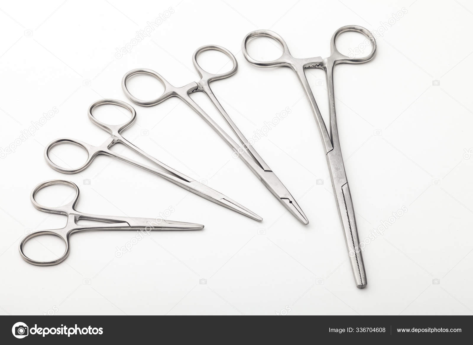 Steel Surgical Tools Laboratory Equipment Isolated White Background ...