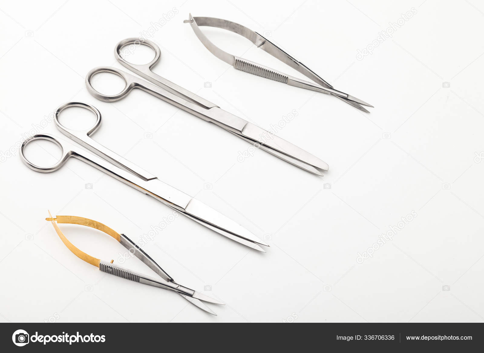 Steel Surgical Tools Laboratory Equipment Isolated White Background ...
