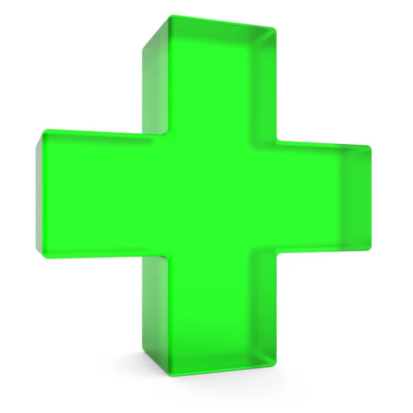 3d green cross for healthcare, support, first aid concepts. Stock Photo ...