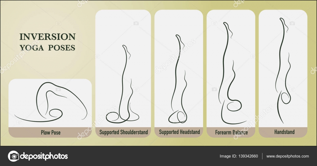 Yoga inversion poses set. Stock Vector Image by ©vectortone #139342660