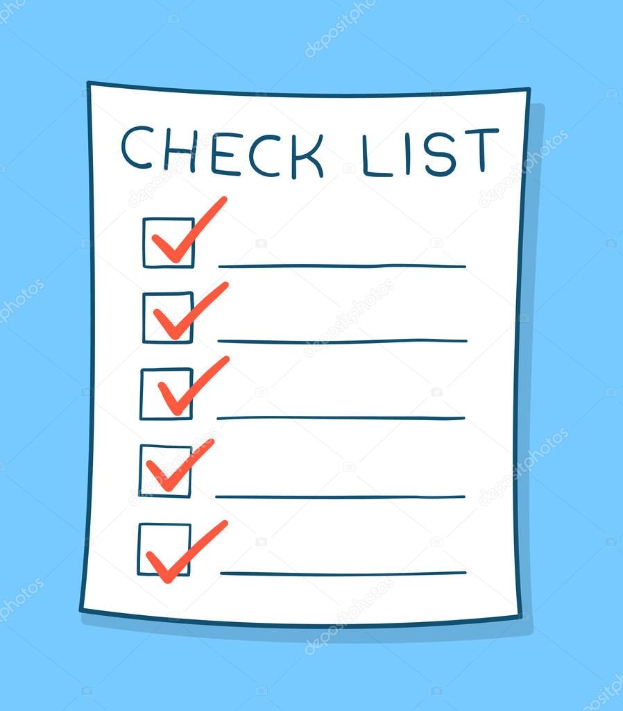 Cartoon checklist with red check marks — Stock Vector © a__n #139933864