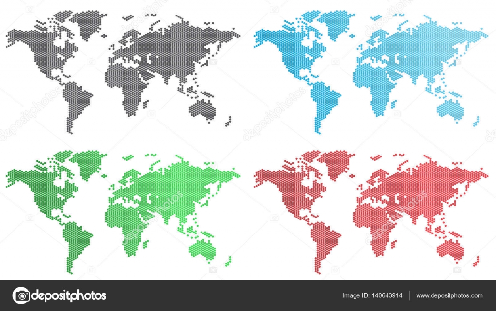 Vector set of world maps Stock Vector by ©D1min #140643914