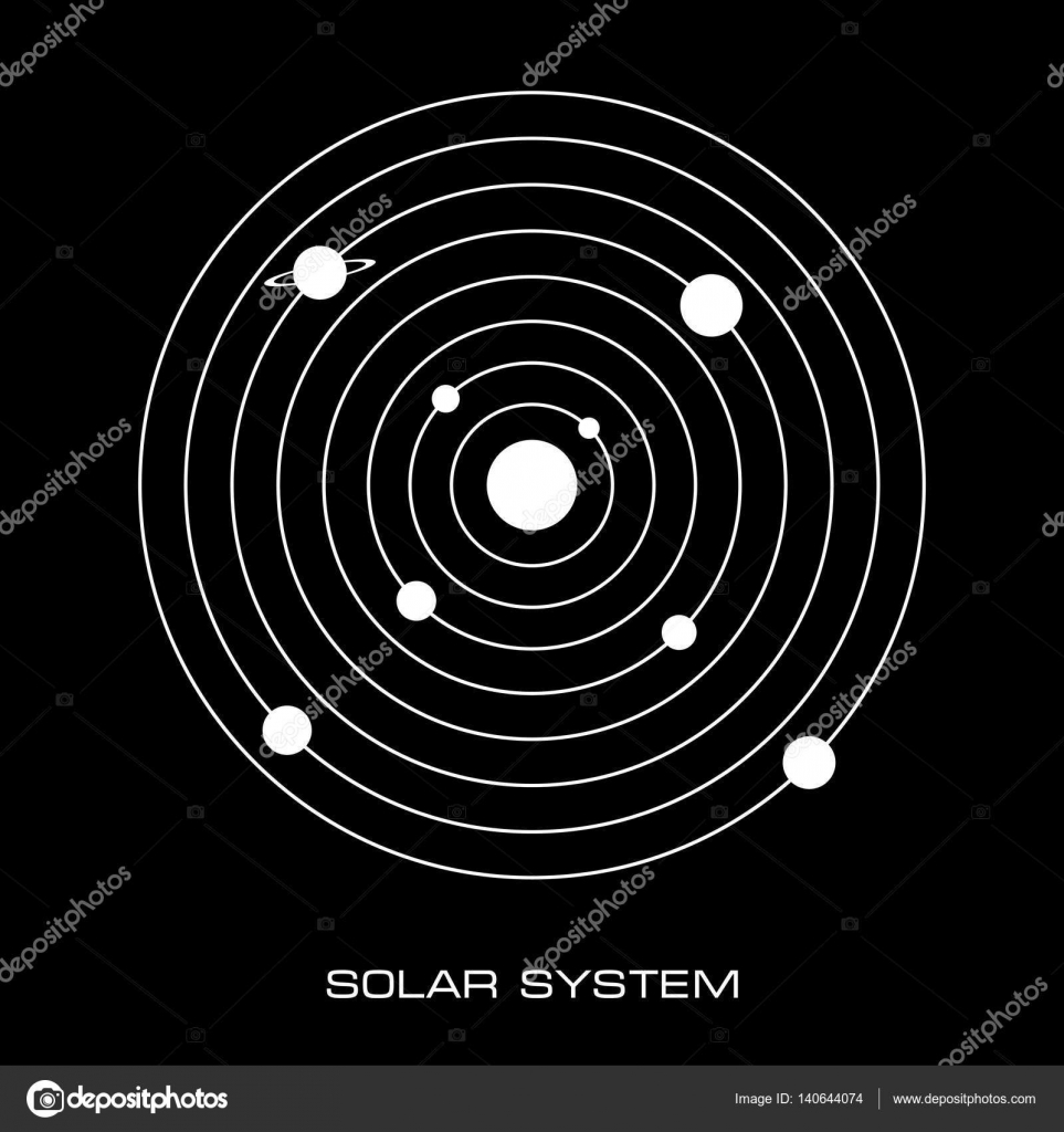 Vector Solar System with planets Stock Vector Image by ©D1min #140644074
