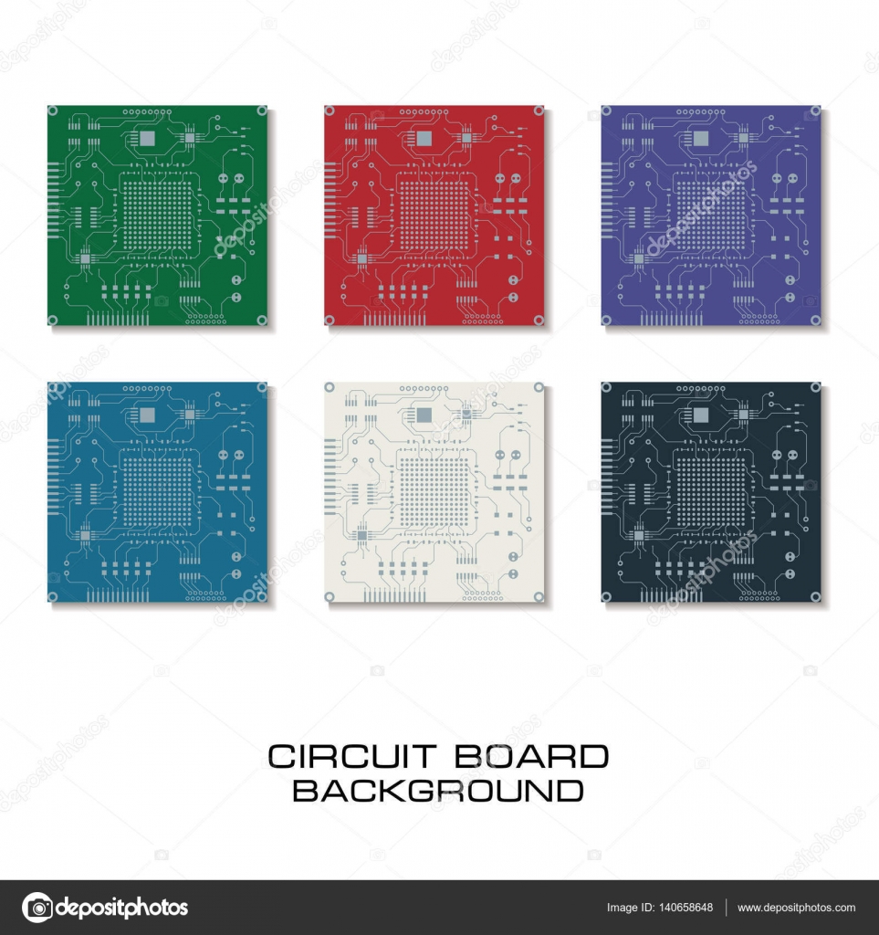 Set of vector circuit board design Stock Vector Image by ©D1min #140658648