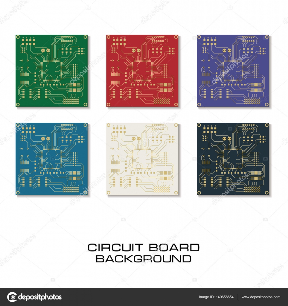 Set of vector circuit board design Stock Vector Image by ©D1min #140658654
