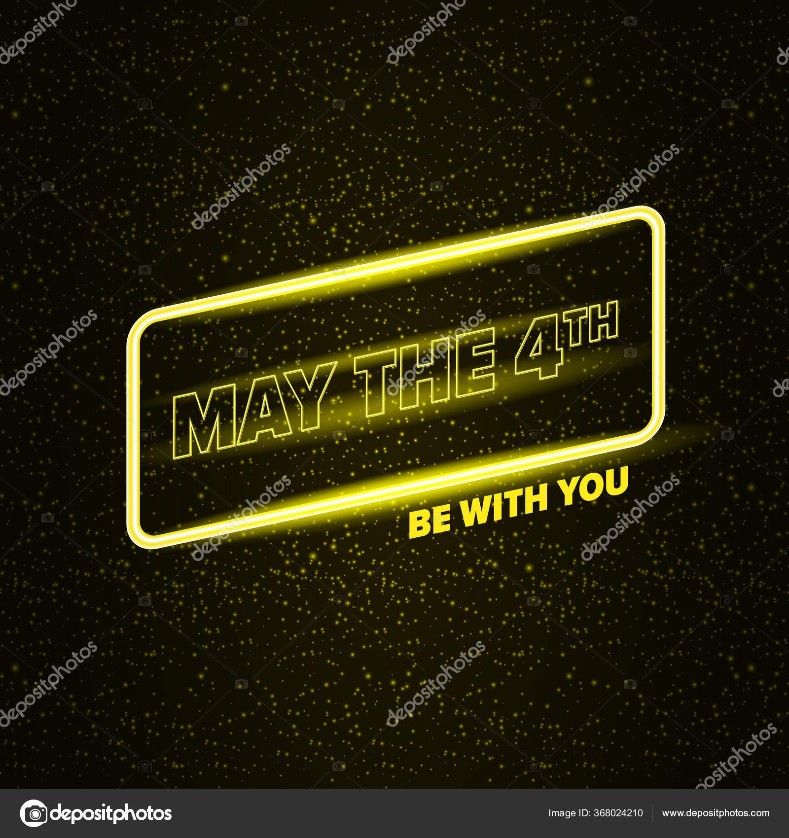 May the 4th be with you holiday greetings vector illustration with text ...