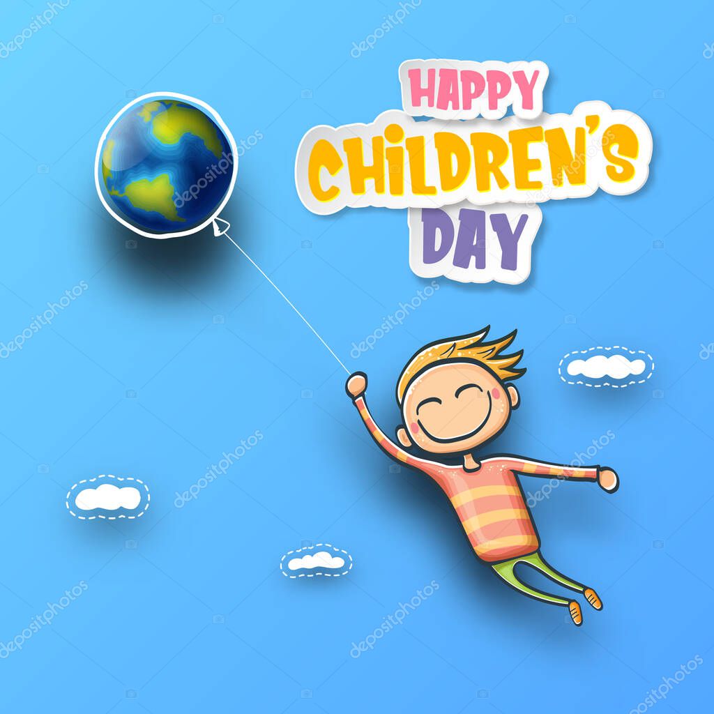 1 junio Día internacional de los niños fondo con pequeño niño divertido ...