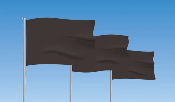 Waving black flag template. Stock Vector Image by ©topicha #139370092