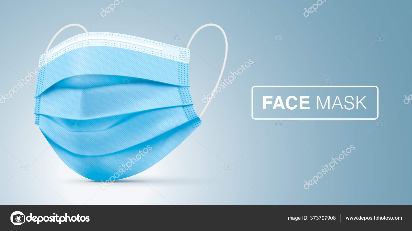 Surgical blue face mask, vector illustration. Stock Vector by ©topicha ...