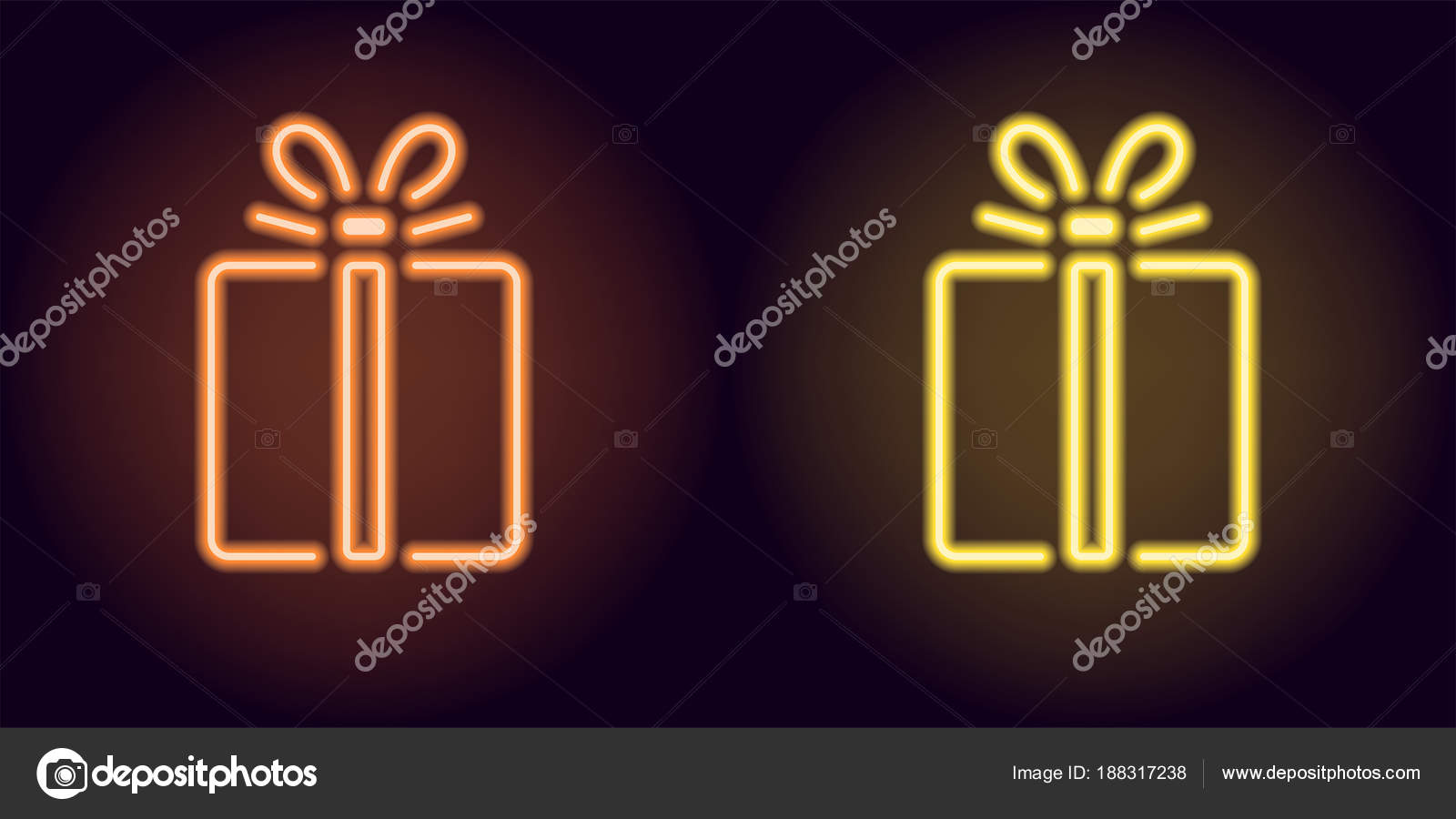 Orange and yellow neon gift box Stock Vector Image by ©artskill2k17 ...