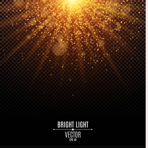 Bright star of a golden color. Orange flash of light. Abstract golden ...