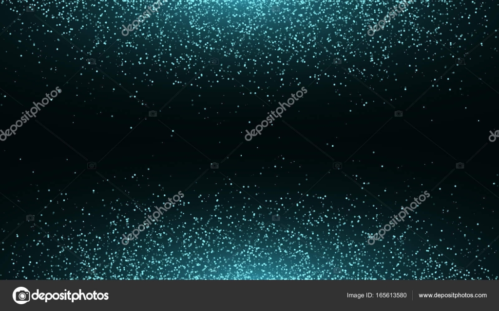 Blue glowing dust on a black horizontal background. Backlight from ...