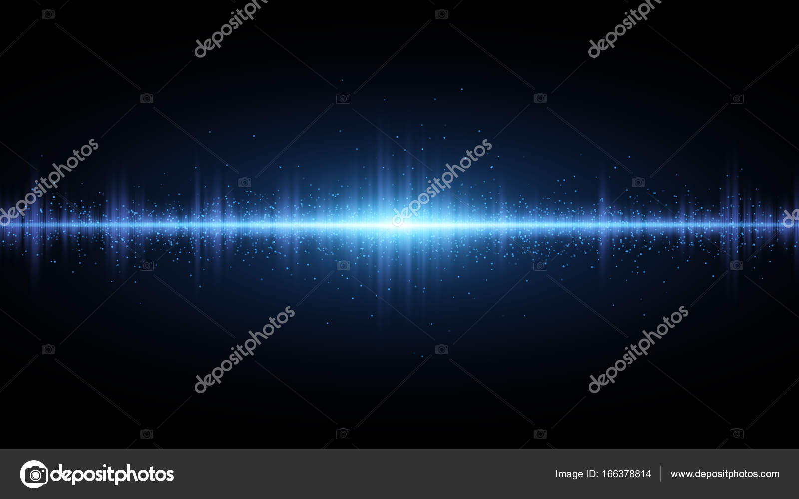 Sound waves of light blue on a dark background. Background for the ...