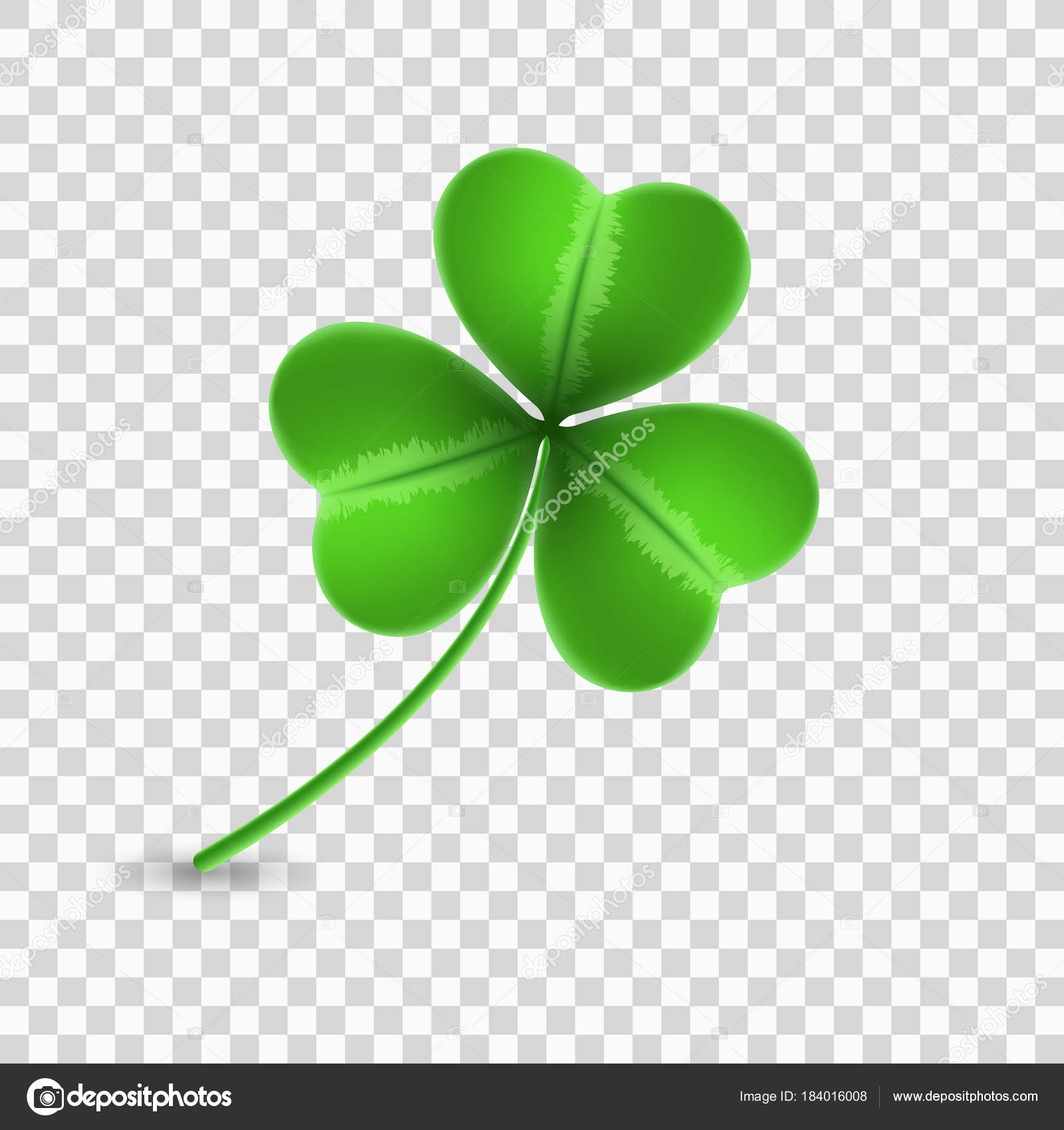 Clover of shamrock isolated on a transparent background. Happy Saint ...