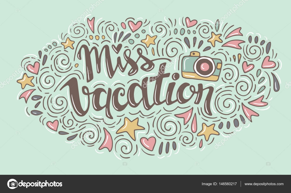 Words Miss Vacation Stock Vector by ©anastezzzia.gmail.com 146560217