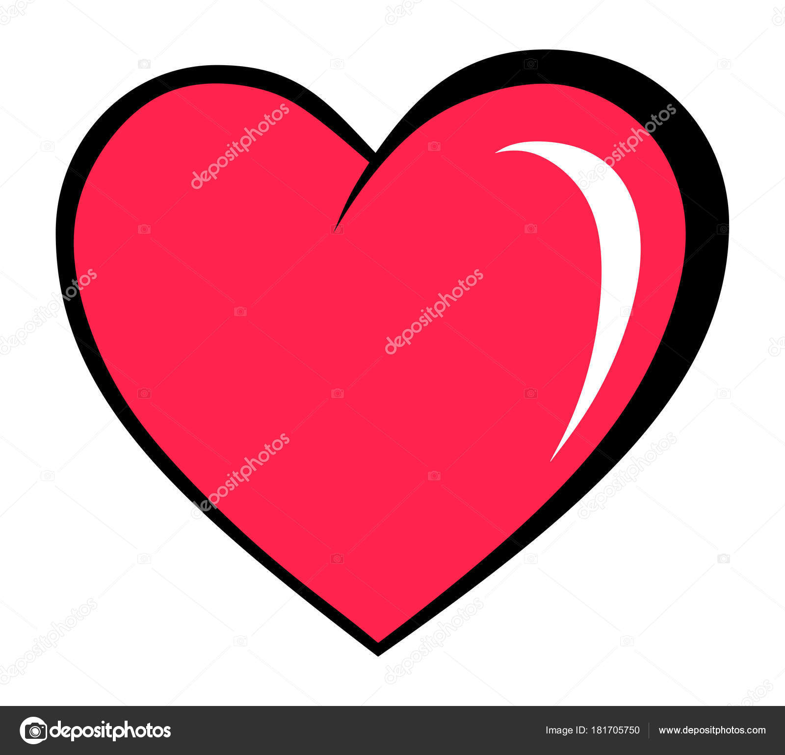 Heart Cartoon Comic Book Style Isolated Object Background Stock Vector ...