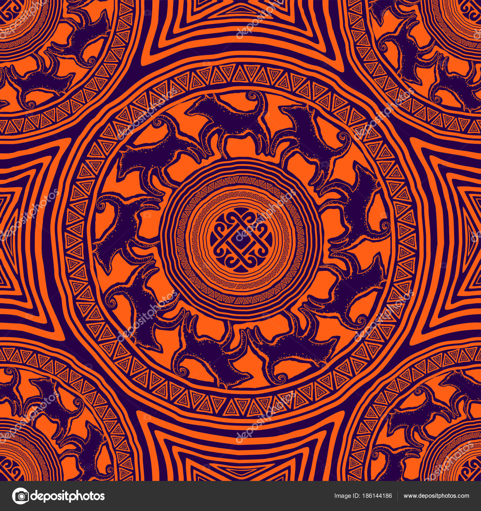 Seamless Texture Mandalas Primitive Ethnic Style Rock Art Cave ...
