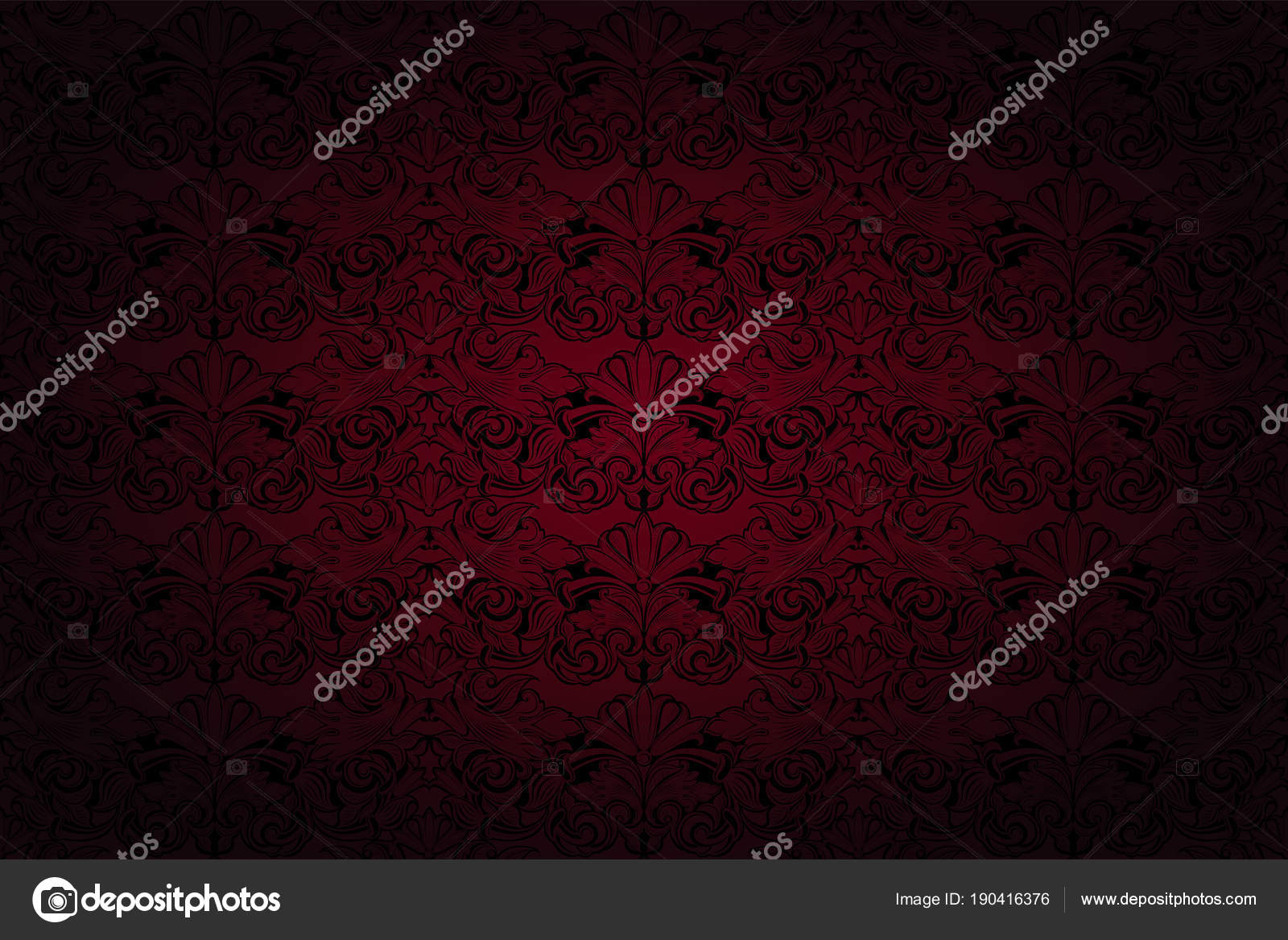 Royal Vintage Gothic Background Dark Red Black Classic Baroque Pattern ...