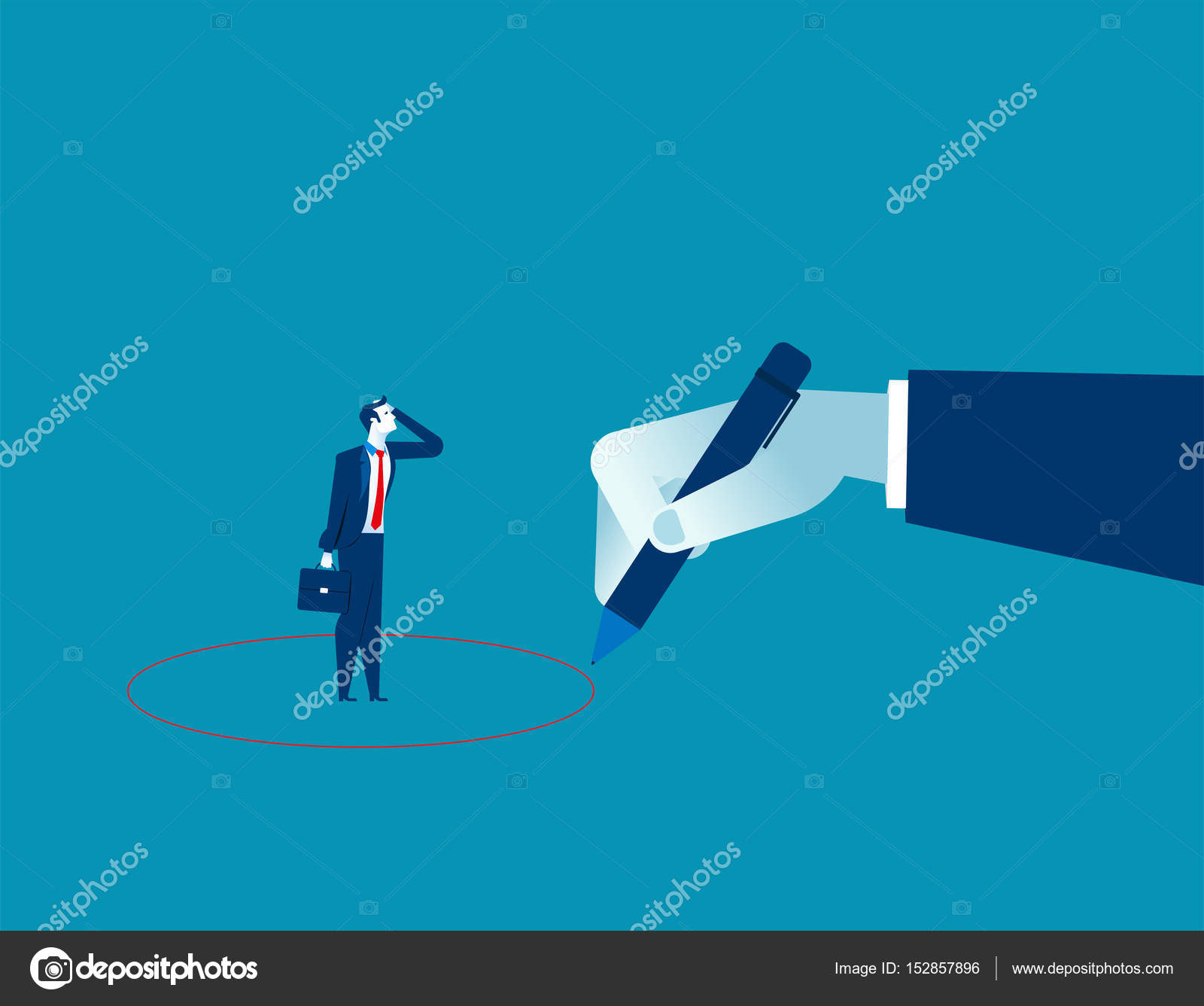 Manager drawing red circle around businessman Stock Vector Image by ...