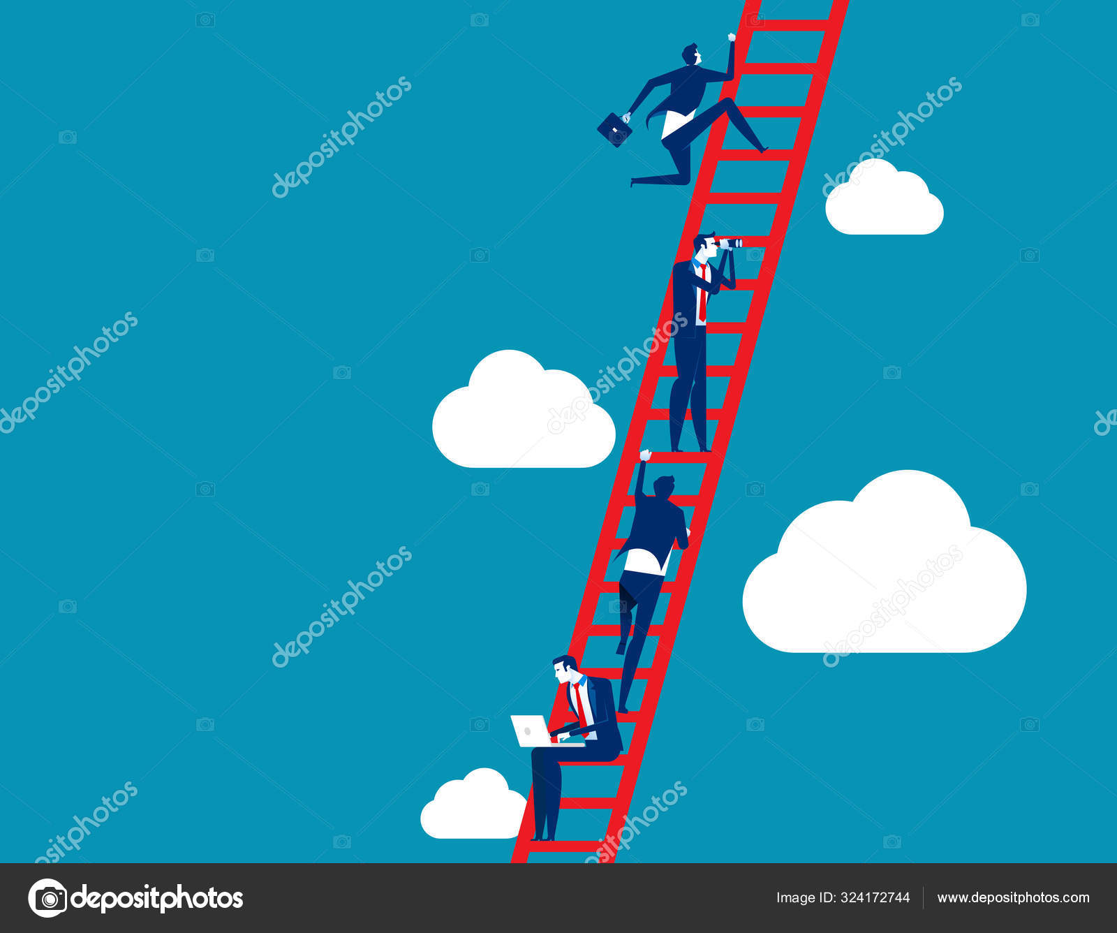 Business process and teamwork. Concept business vector illustrat Stock ...