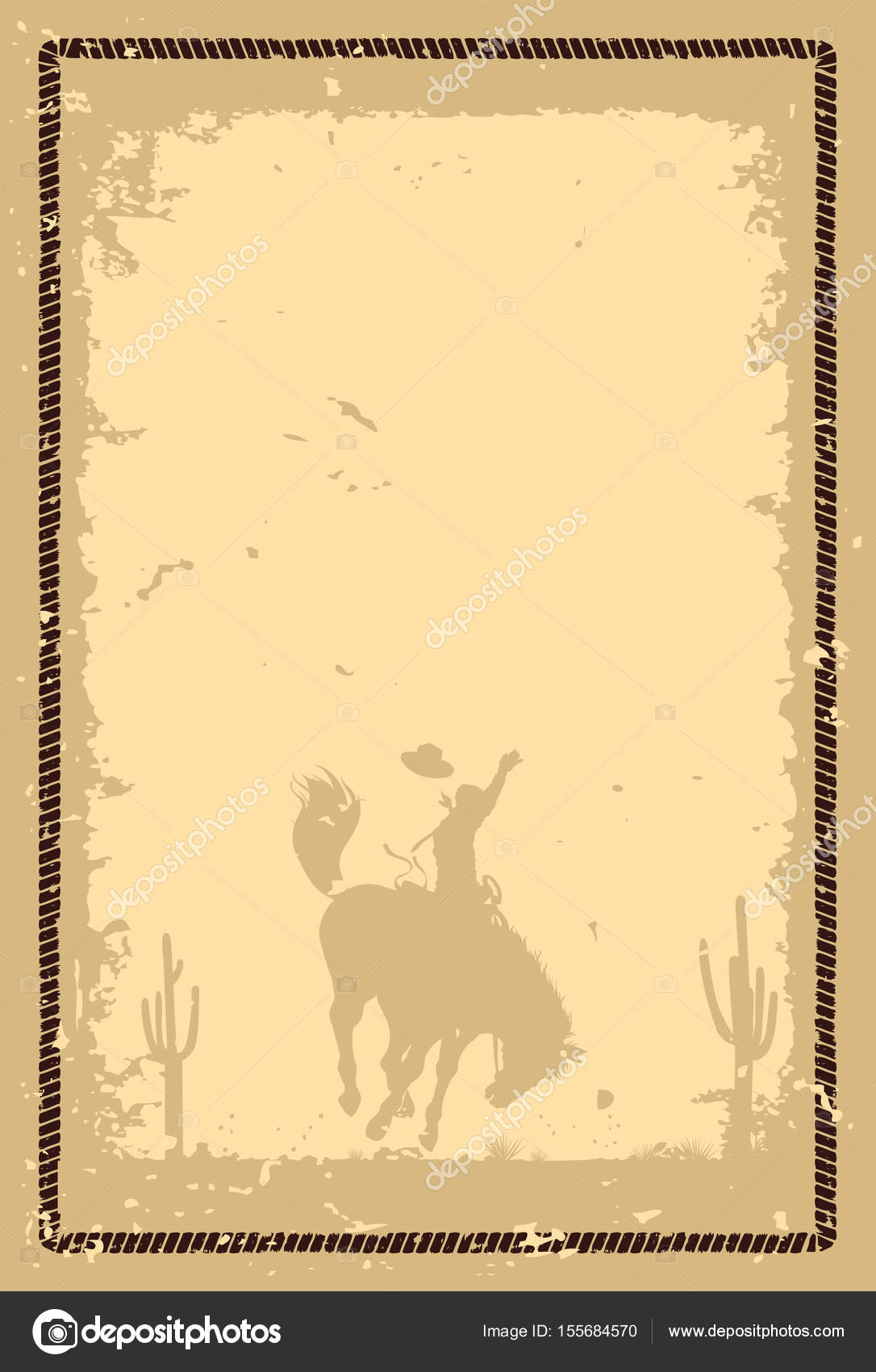 Rodeo cowboy riding wild horse sign, vector Stock Vector by ©rexandpan ...