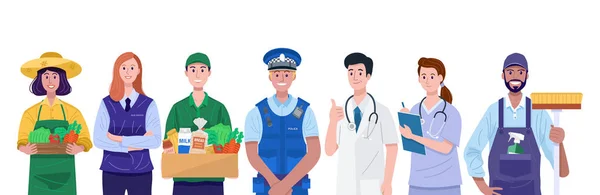 Trabalhador da linha da frente Vector Art Stock Images | Depositphotos